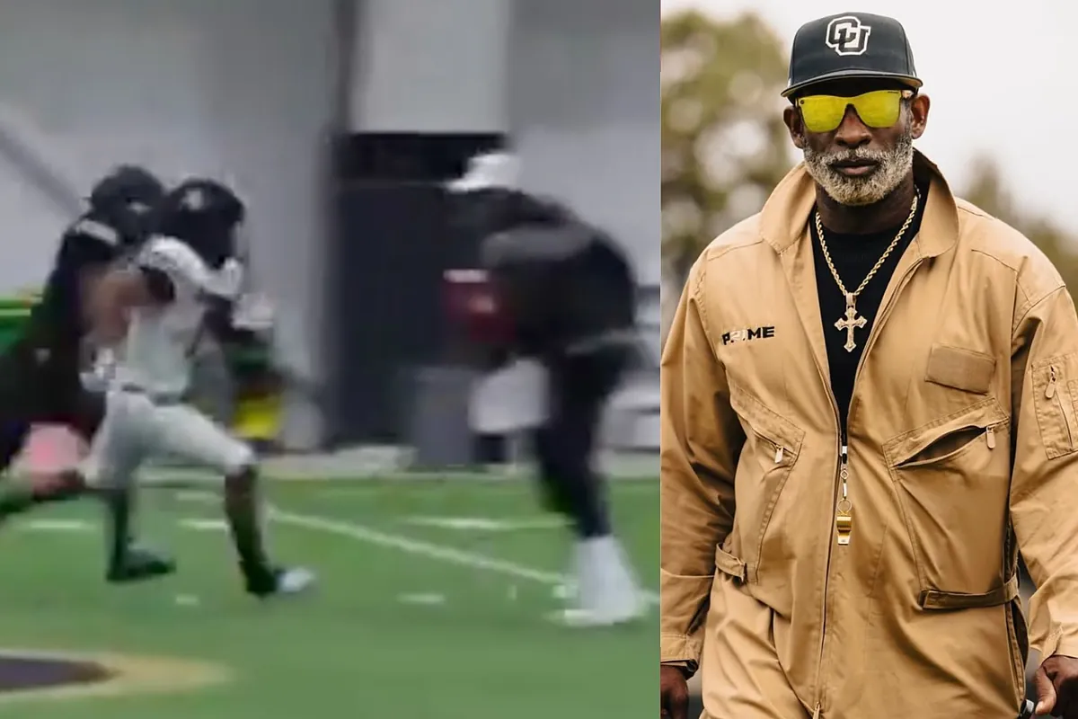 Deion Sanders almost gets run over by a Colorado defender and avoids ...