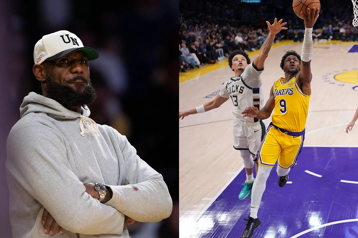 LeBron James holds himself back on the bench as Bronny takes control in ...