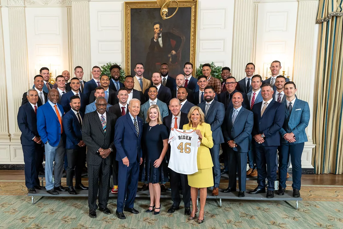 Astros visit the White House while President Biden recognizes their ...