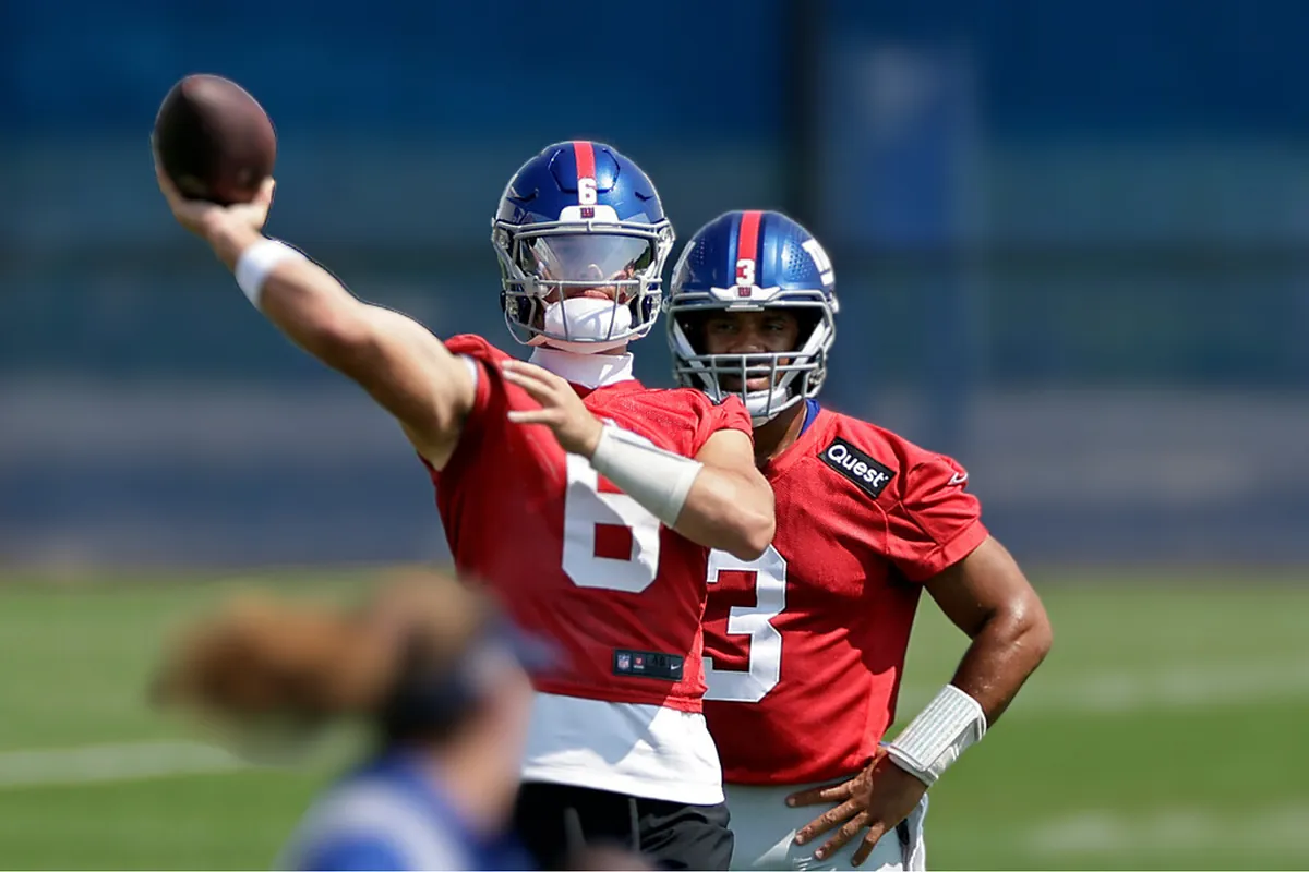 Veteran vs. Rookie: Russell Wilson and Jaxson Dart battle for Giants ...